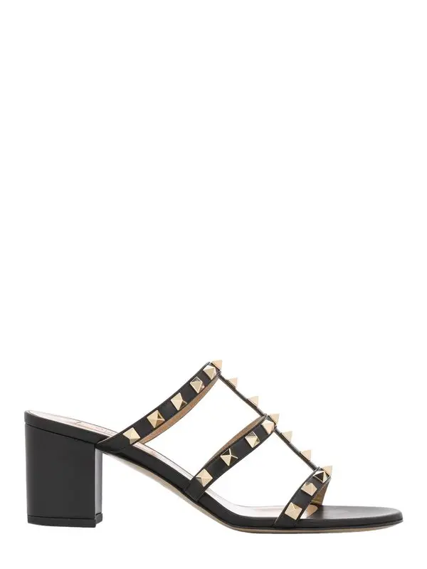 Valentino Garavani Rockstud Leather Sandals - Black