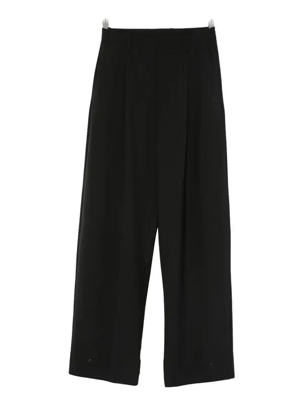 Moncler Wool Blend Pleated Trousers - Black