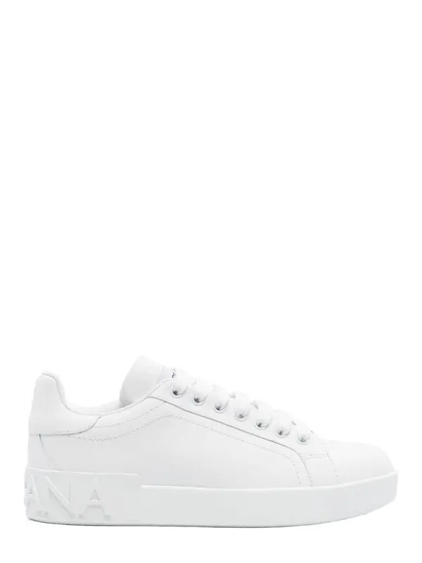 Dolce & Gabbana Portofino Leather Sneakers - White