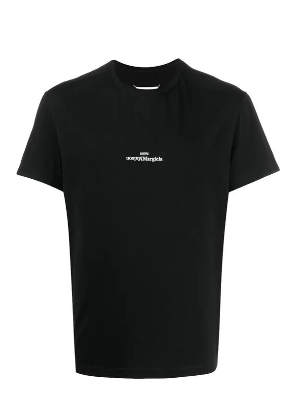 MAISON MARGIELA Logo Cotton T-shirt - Black