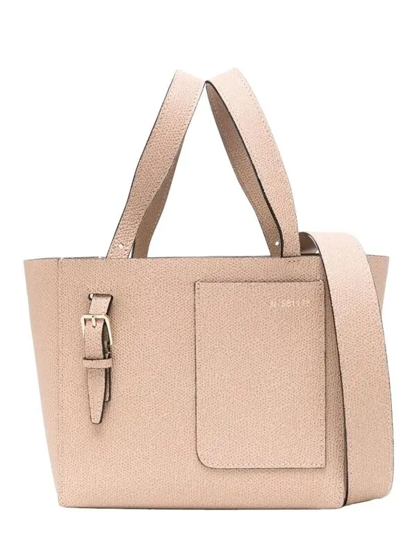 VALEXTRA Mini Leather Bucket Bag - Beige