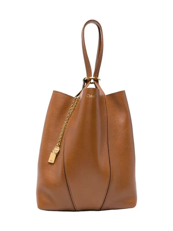 Chloé Spin Medium Leather Bag - Brown