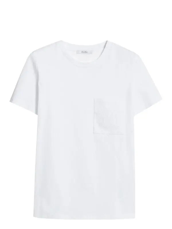Max Mara Cotton T-shirt With Logo - White