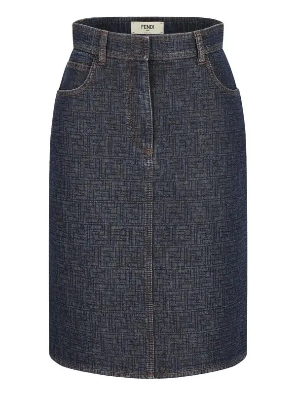 Fendi Denim Cotton Skirt - Blue