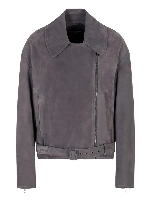 Emporio Armani Leather Jacket - Grey