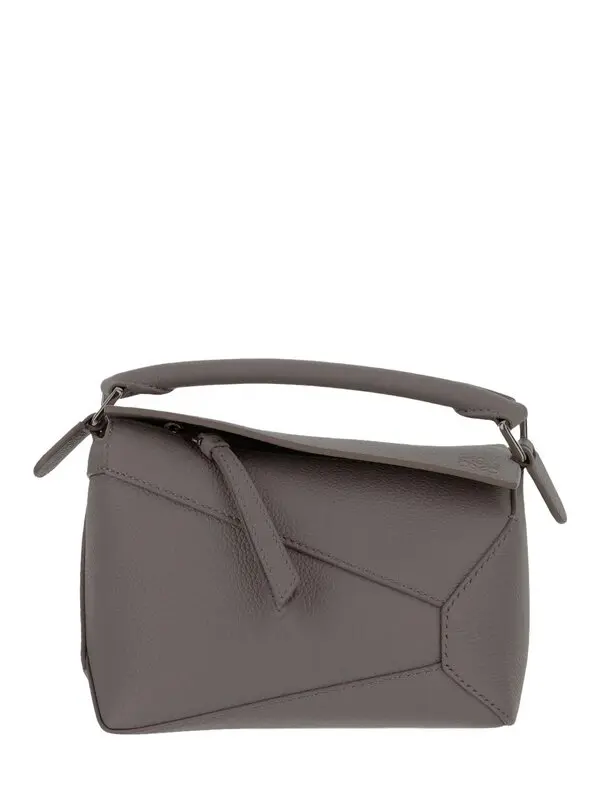 Loewe Puzzle Edge Mini Leather Handbag - Grey