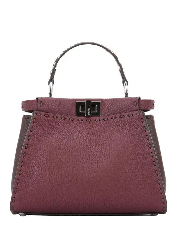 Fendi Peekaboo Mini Leather Handbag - Red