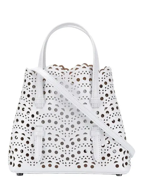 Alaïa Mina 20 Leather Handbag - White