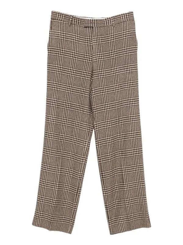 Emporio Armani Wool Houndstooth Trousers - Brown