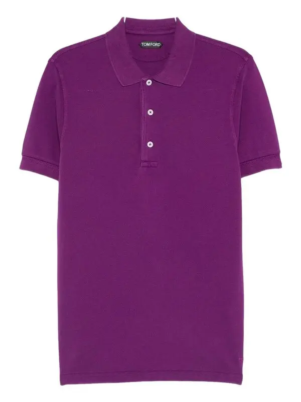 TOM FORD Cotton Blend Polo Shirt - Purple