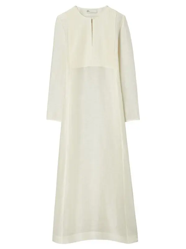 Tory Burch Linen And Silk Long Kaftan - White