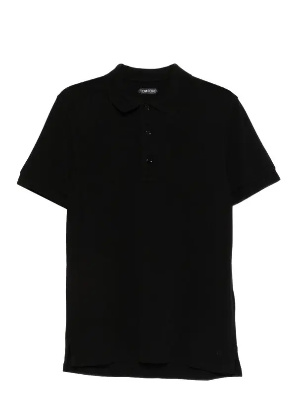TOM FORD Cotton Blend Polo Shirt - Black