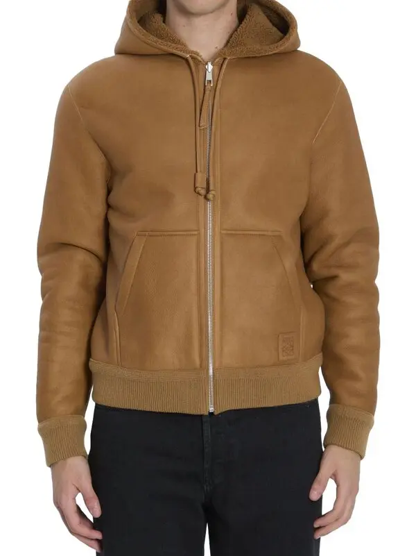 Loewe Shearling Leather Jacket - Brown