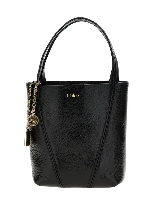 Chloé Spin Small Leather Tote Bag - Black