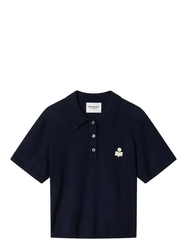 MARANT ETOILE Wool And Cotton Polo Shirt - Blue