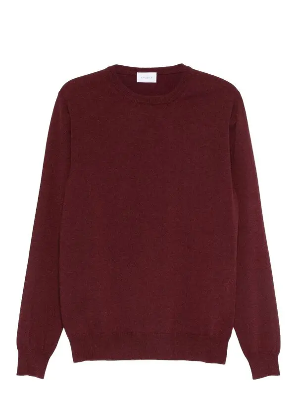 Malo Round Neck Fine Knit Wool Sweater - Red