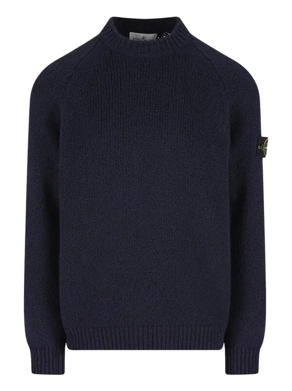 Stone Island Crew Neck Wool Sweater - Blue
