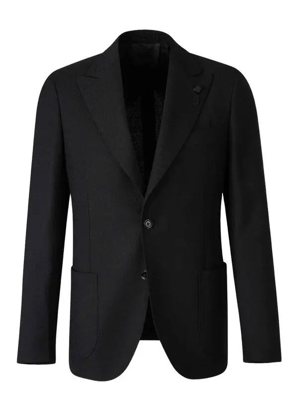 LARDINI Single-breasted Jacket - Black