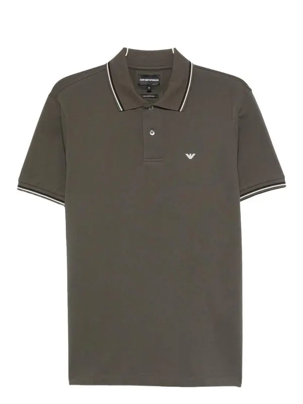 Emporio Armani Cotton Polo Shirt - Black