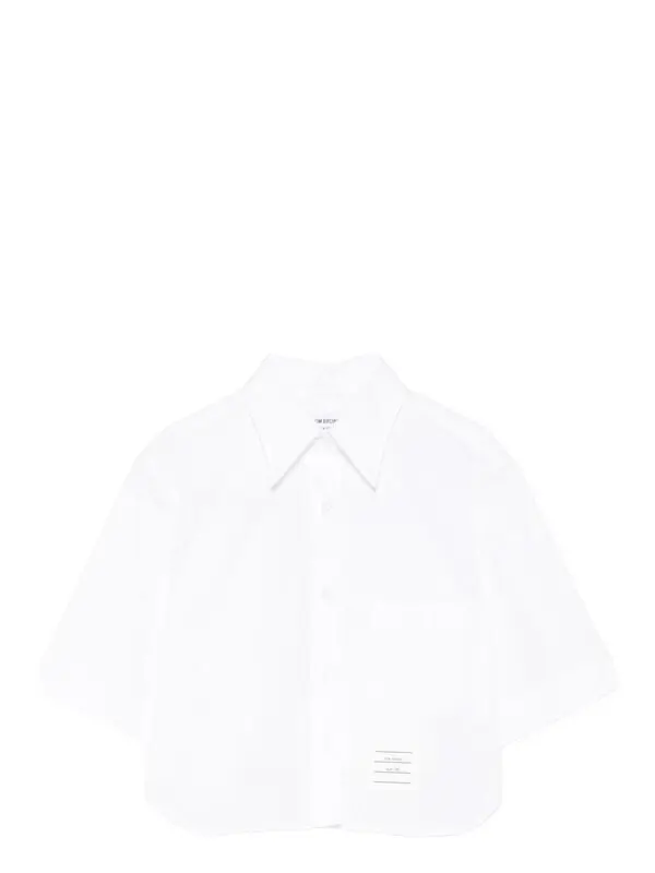 Thom Browne Cotton Cropped Shirt - White
