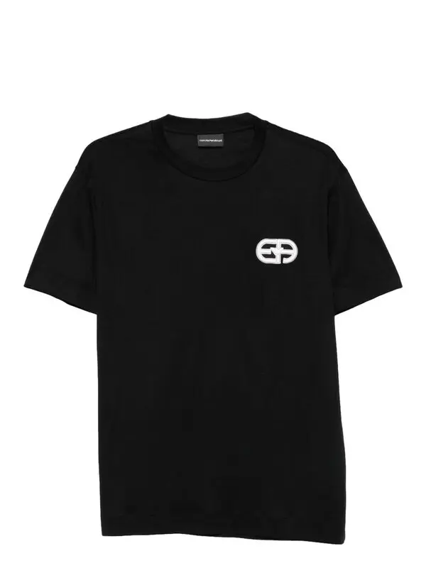 Emporio Armani Logo Cotton Blend T-shirt - Black