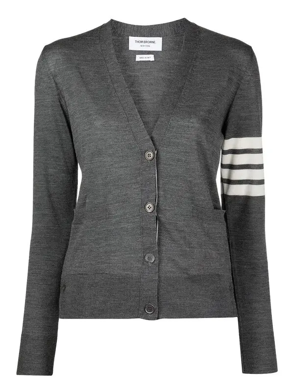 Thom Browne Wool Cardigan - Grey