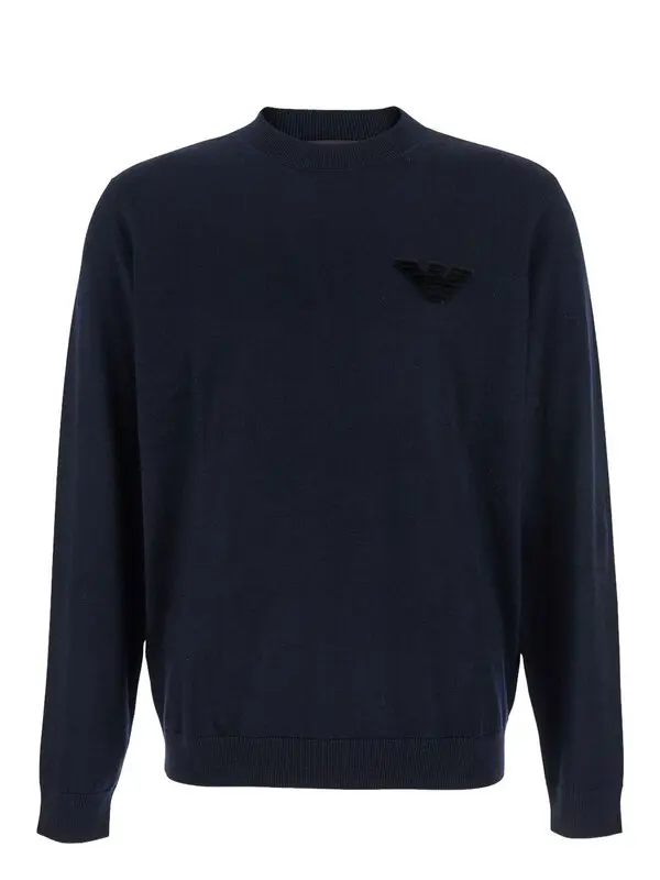 Emporio Armani Wool Crewneck Jumper - Blue