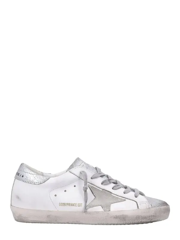 GOLDEN GOOSE Super-star Leather Sneakers - Silver