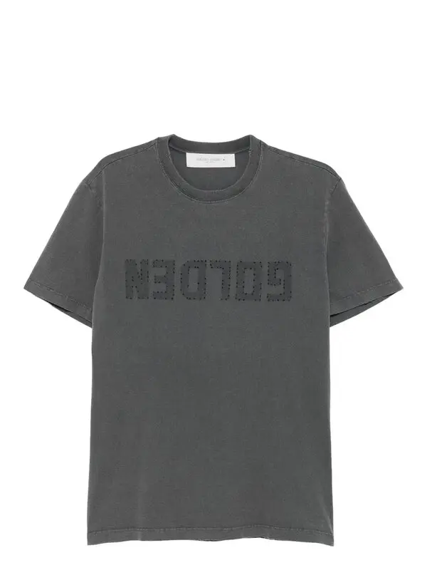 GOLDEN GOOSE Logo Cotton T-shirt - Grey