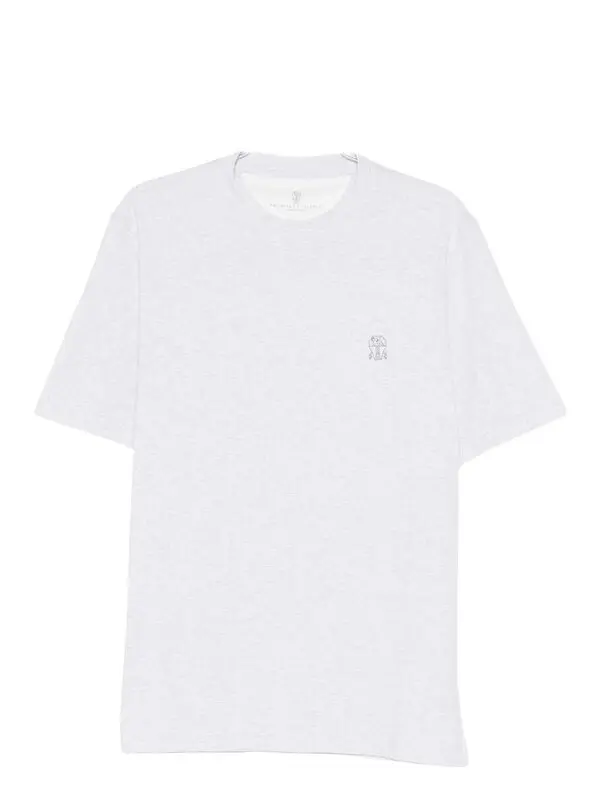 Brunello Cucinelli Logo Cotton T-shirt - Grey