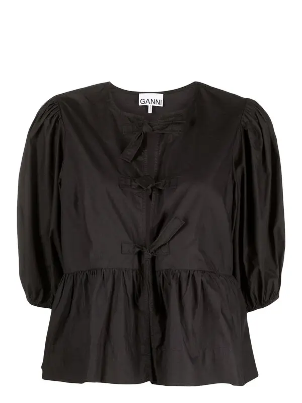 GANNI Organic Cotton Top - Black
