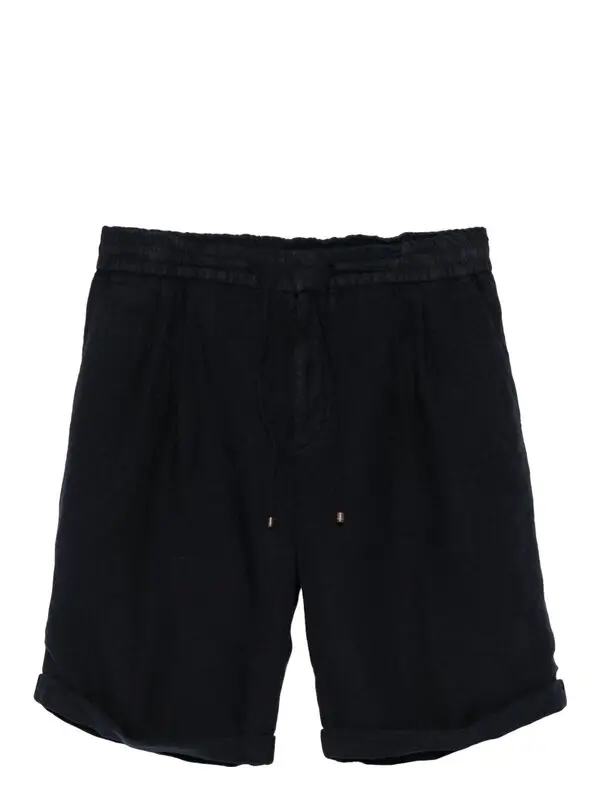 Brunello Cucinelli Linen Bermuda Shorts - Blue