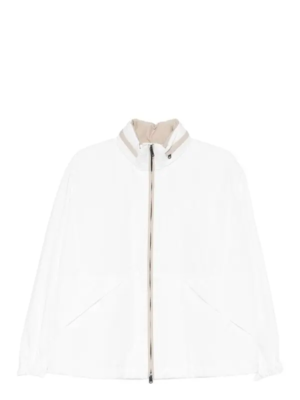 Brunello Cucinelli Zipped Blouson Jacket - White