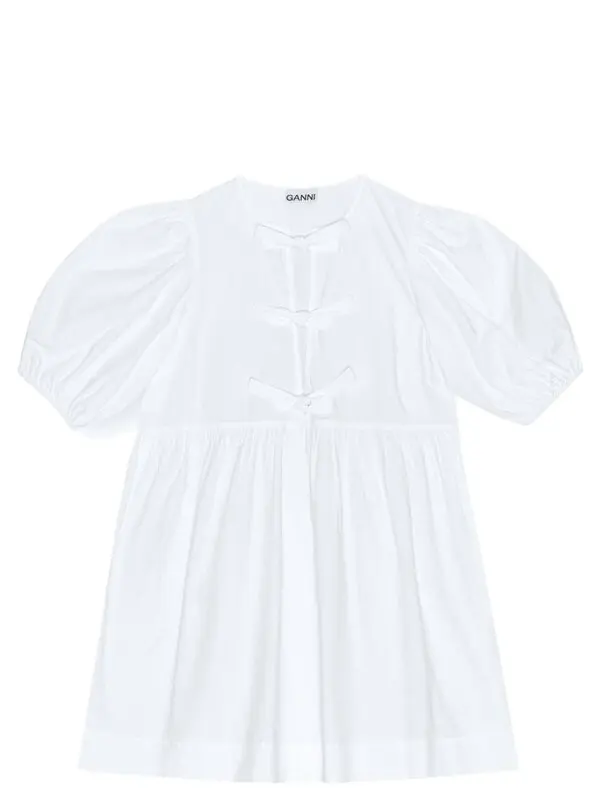 GANNI Organic Cotton Mini Dress - White