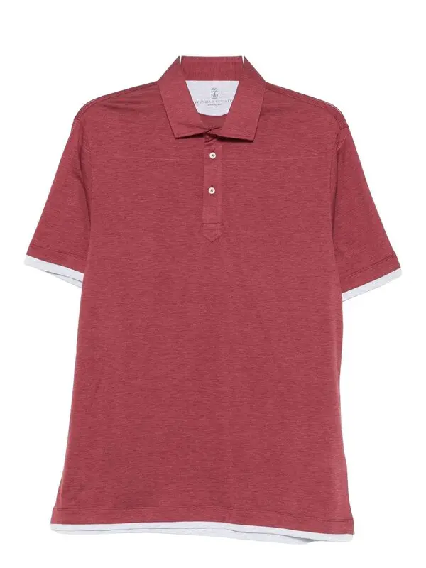 Brunello Cucinelli Silk And Cotton Polo Shirt - Red