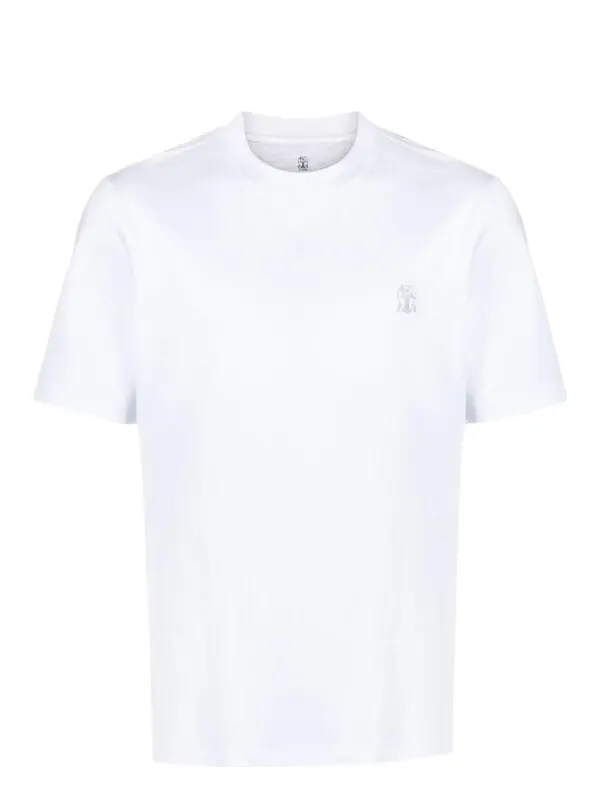 Brunello Cucinelli Logo Cotton T-shirt - White