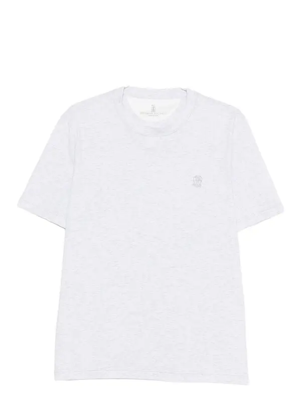 Brunello Cucinelli Logo Cotton T-shirt - Grey