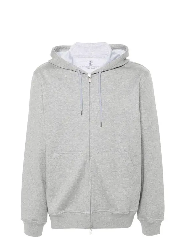 Brunello Cucinelli Cotton-blend Zip-up Hoodie - Grey