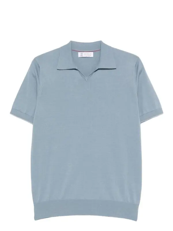 Brunello Cucinelli Cotton Polo Shirt - Sky Blue
