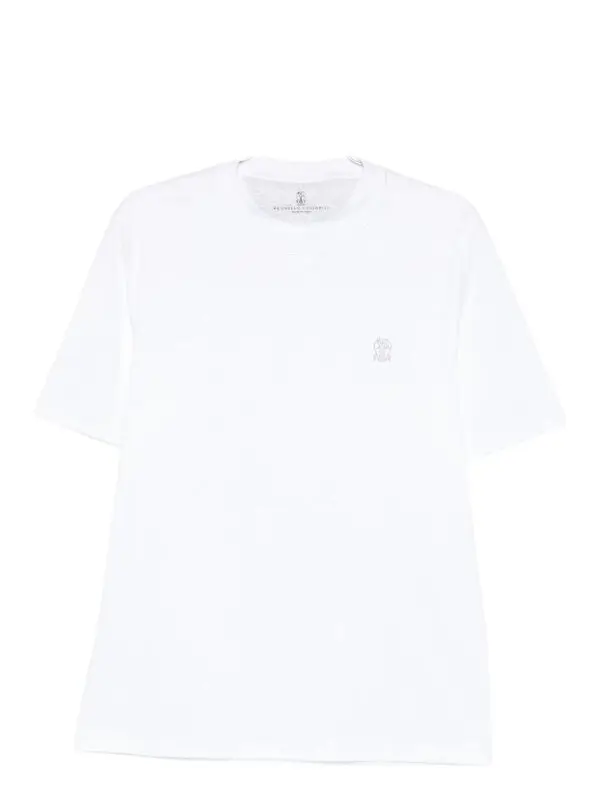 Brunello Cucinelli Logo Cotton T-shirt - White