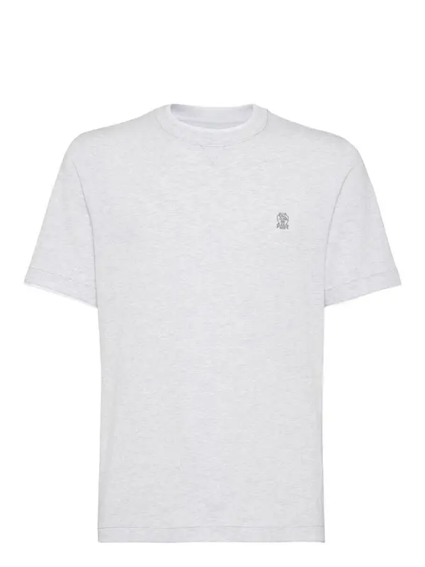 Brunello Cucinelli Logo Cotton T-shirt - Grey
