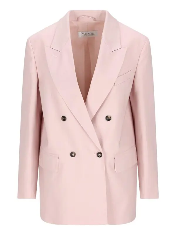 Max Mara Wool Double-breasted Blazer - Pink