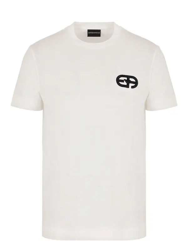 Emporio Armani Logo Cotton Blend T-shirt - White