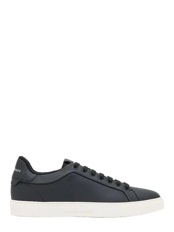 Emporio Armani Leather Sneakers - Black