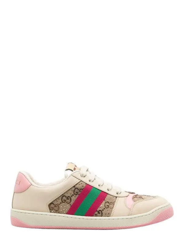Gucci Screener Leather Sneakers - Pink