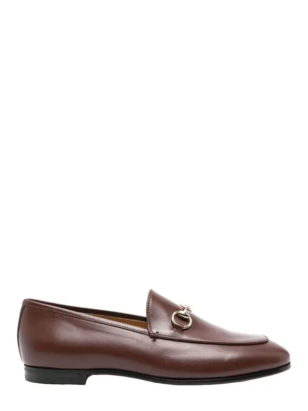 Gucci Jordaan Leather Loafers - Brown