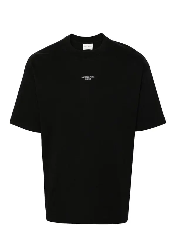 Drole De Monsieur Classic Slogan T-shirt - Black