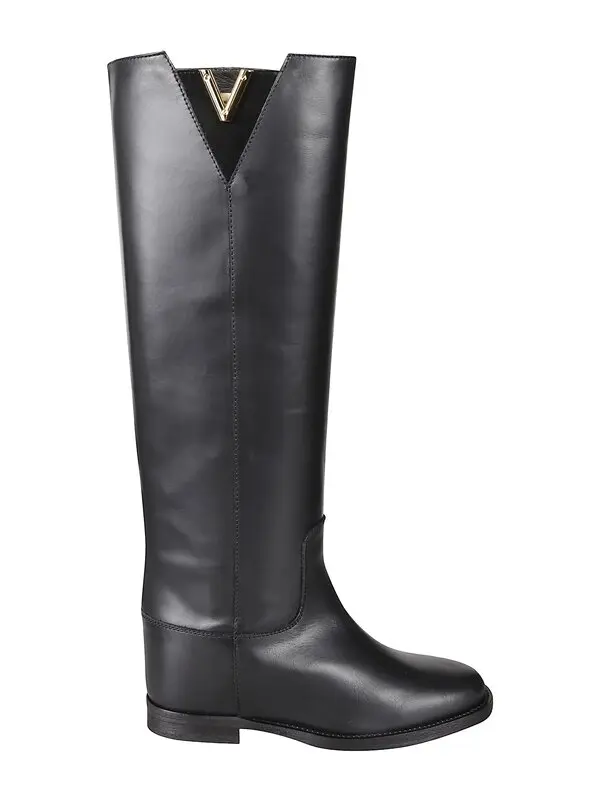 VIA ROMA 15 Leather Boots - Black