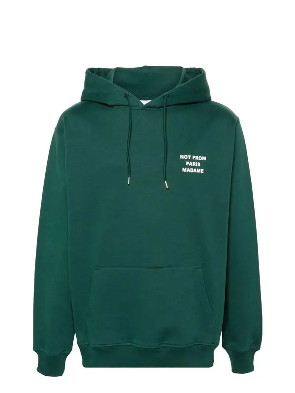 Drole De Monsieur Slogan Hoodie - Green
