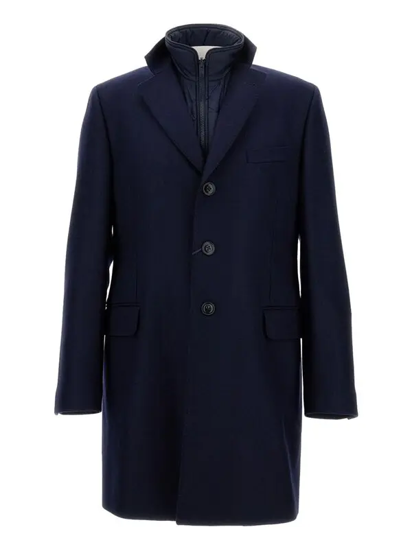 FAY Cashmere Blend Coat - Blue